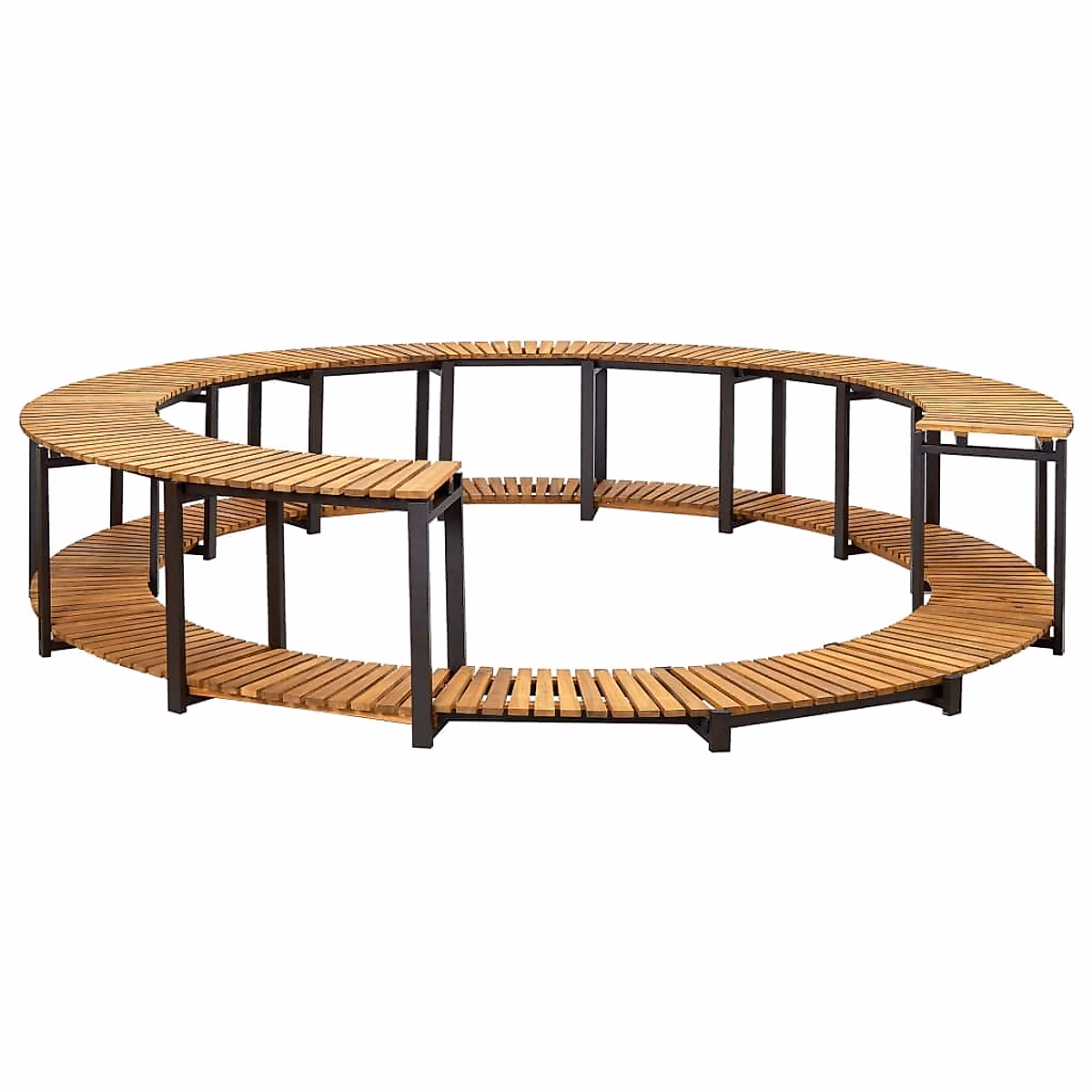 loibinfen Wooden Spa Surround Solid Acacia Wood Outdoor Massage Hot Tub Frame for Garden, Backyard, Patio Indoor Outdoor Use 107.5"x20.9" (Diameter x H) -AA