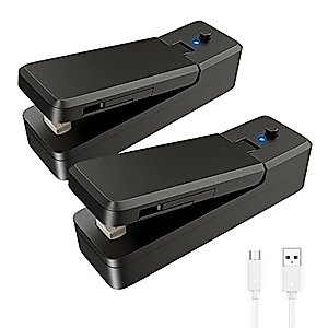 Ankilo Mini Bag Sealer 2 Pack, 2 in 1 Rechargeable Heat Bag Sealer, Portable Heat Sealer and Cutter for Plastic Bags Snacks, Outdoor Picnic Campaign, Food Storage