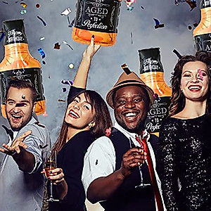 BIEUFBJI Whisky Bottle Foil Balloons Aluminum Balloon Whiskey Bottle Shape Mylar Foil Balloon for Bar Summer Party Beer Festival Birthday Party Party Decoration Supplies (4 Pcs)