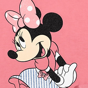 Disney Minnie Mouse Little Girls Graphic T-Shirt & Shorts Pink/White/Blue 6
