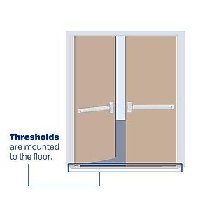 Mill Aluminum High Rabbeted Threshold/Saddle with Solid Rubber Extrusion (3465MA), FH #10 x 1-1/2'' Supplied, (3-11/16'' W x 1/2'' H x 72'' L)