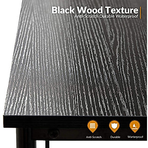 Coavas 47 inch Computer Desk Large Study Desk Simple Writing Table Workstation for Home, Black Wood Tabletop with Black Frame