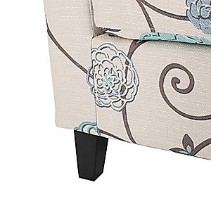 Christopher Knight Home Preston Fabric Club Chair, White / Blue