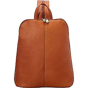 Le Donne Leather Women’s Tech-Friendly Backpack – Premium Full-Grain Colombian Vaquetta Leather Backpack, 11” x 12” x 4” (Tan)