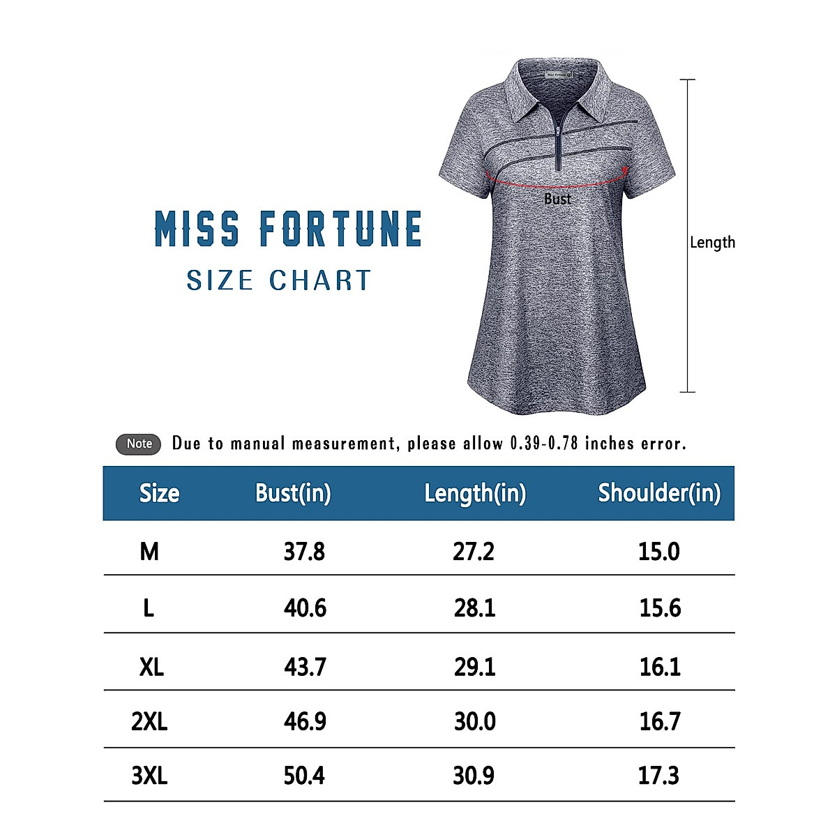 MISS FORTUNE Yoga Clothes for Women, Soft Moisture Wicking Golf Polo Shirts