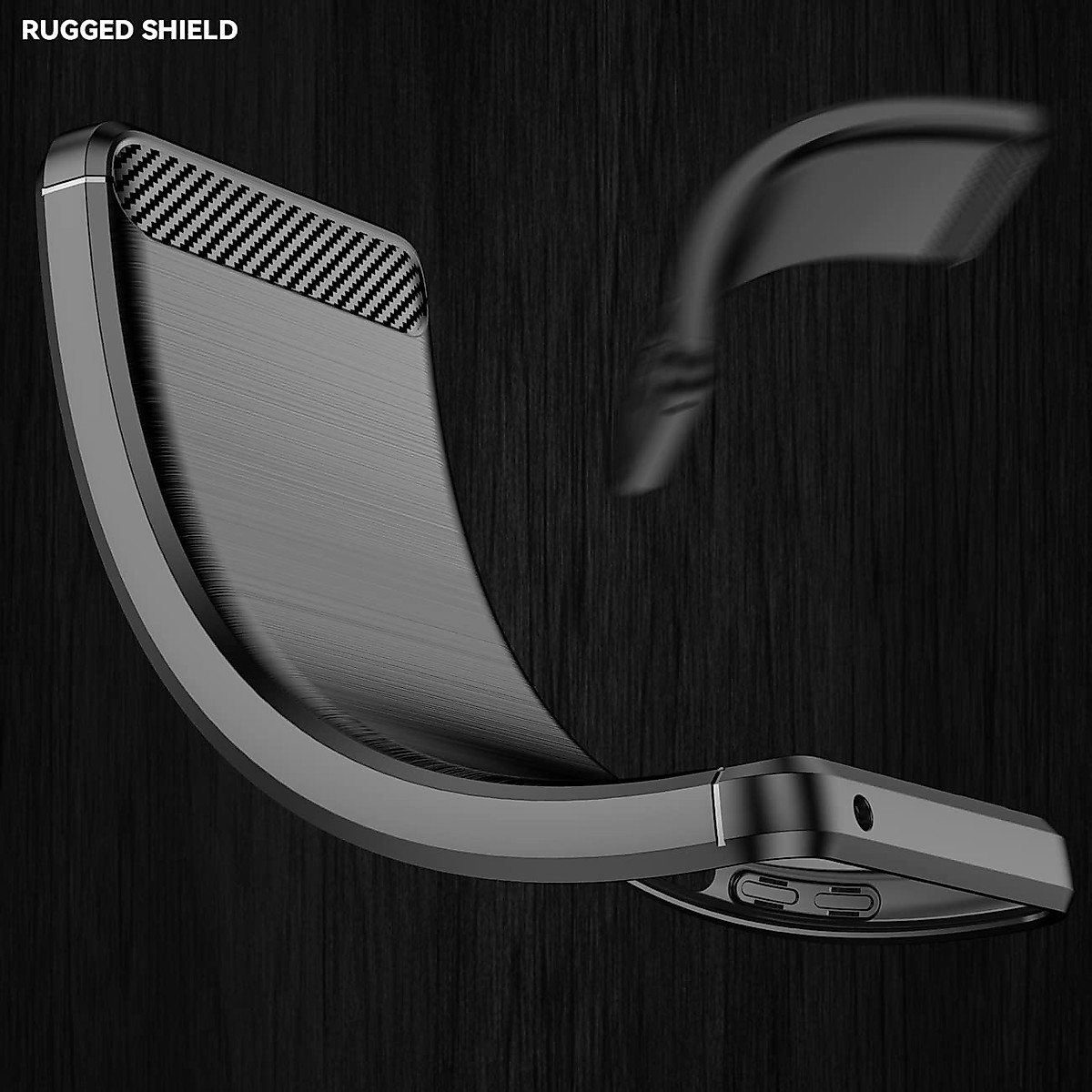 Koarwvc Phone Case for Galaxy A13 4G Case, Samsung A13 5G SM-A135U SM-A135M Case Carbon Fiber Shockproof Rugged Shield Anti-Scratch Soft TPU Back Cover Cases for Samsung Galaxy A13 4G / A13 5G (Black)