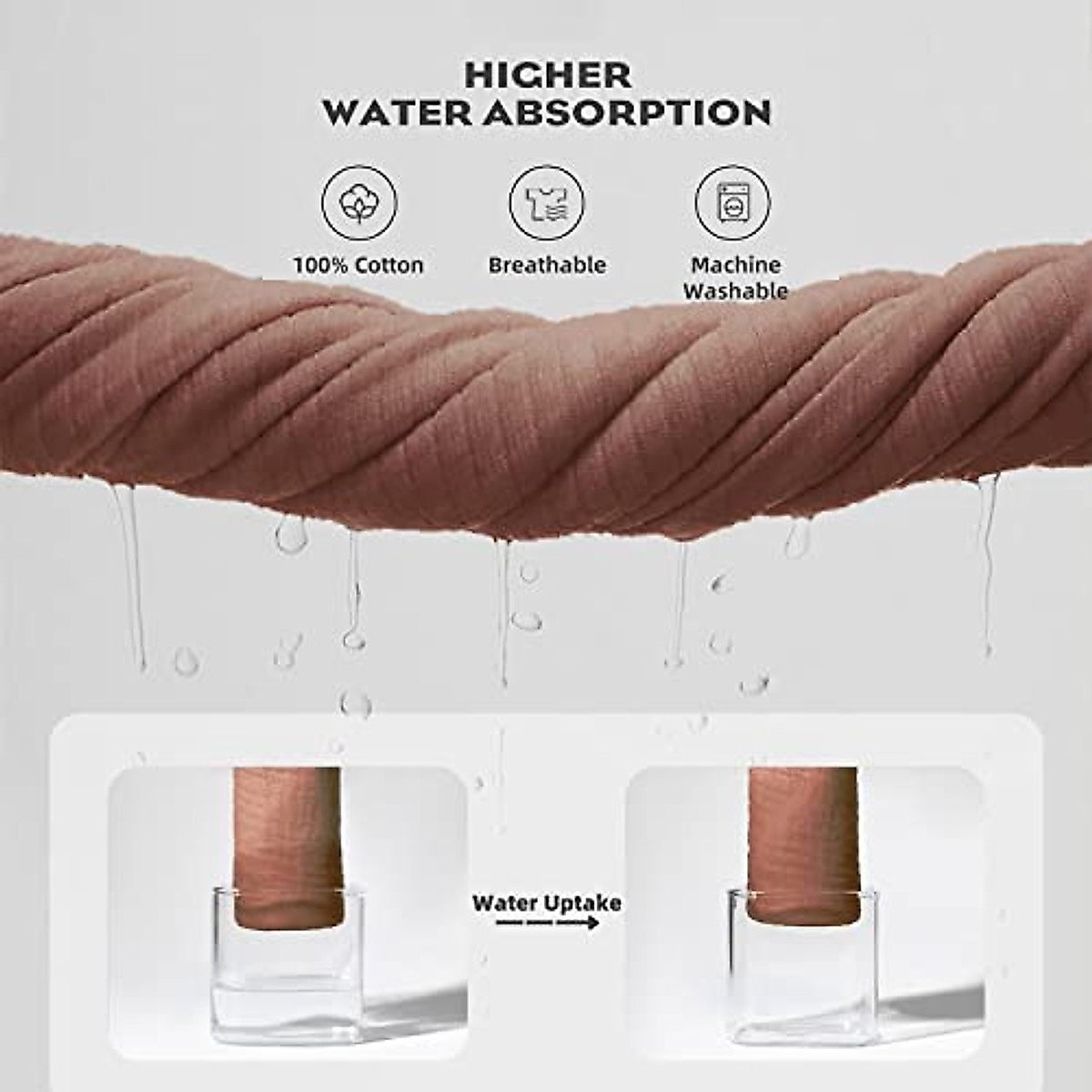 Bearmoss Muslin Baby Drooling Bibs 8 Pack, 100% Cotton Triangular Bandana Bibs Gift for Baby Girls Boys Teething Drooling (Coconut Mocha)