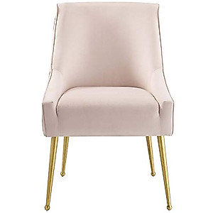 Modway Discern Pleated Back Upholstered Performance Velvet Dining Chair, Pink