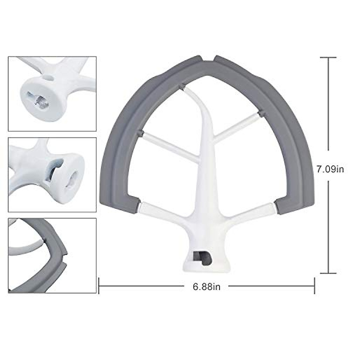 Lawenme Flex Edge Beater for Kitchenaid 6 Quart Bowl- Lift Stand Mixer, Beater Paddle with Scraper for 6 QT Bowl- Lift Mixers, Attachments for Mixer 6 qt