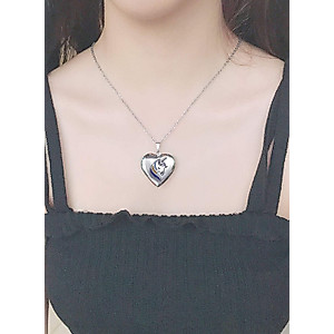 YOUFENG Unicorns Gifts for Her Love Heart Locket Necklace that Holds Pictures Enamel Locket Pendant Gifts for Women