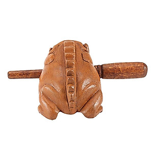 Thailand Traditional Craft Wooden Lucky Frog Interesting & Cute Craft Manual Croaking Musical Instrument Home Office Decor(5#)