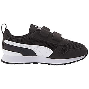 PUMA unisex child R78 Hook and Loop Sneaker, Black/White, 5 Toddler US
