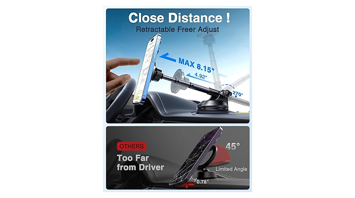 VANMASS Magnetic Cell Phone Holder for Car [2024 True Military-Grade ...