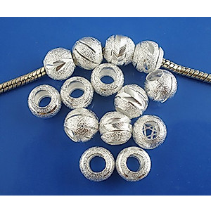 Ten (10) Star Glitter Spacer Beads for Snake Chain Charm Bracelets