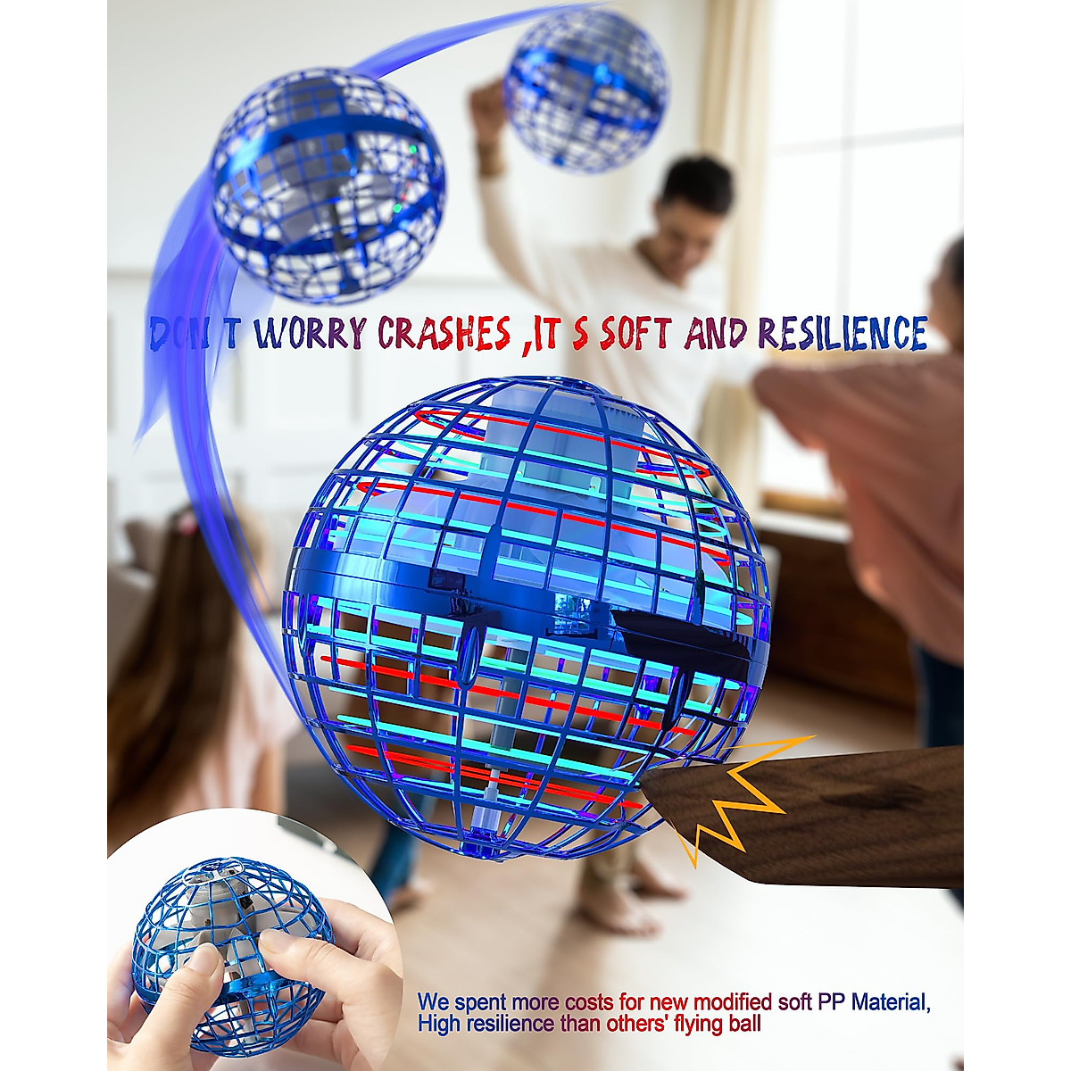 2023 Latest Cool Boys Toys Flying Orb Ball Toys for Ages 8-13 Hand Controlled Boomerang Hover Ball Mini Drone Flying Spinner UFO Magic Space Ball Christmas Birthday Gifts for Boys Girls