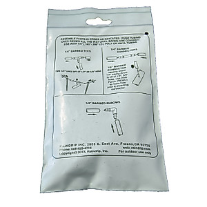 Raindrip 312050B Single Barbed Connectors, 1/4-Inch, 50 Per Bag, Blacks