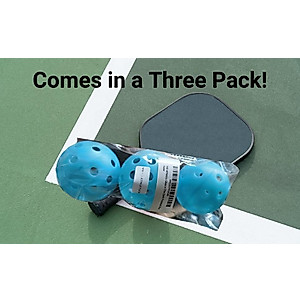 NW Athletics Light Up Pickleball Balls, Glow in The Dark Pickleball Balls, Glowing Blue 3-Pack, Official Size, Meets USAPA Requirements 40 Holes, Standard Play