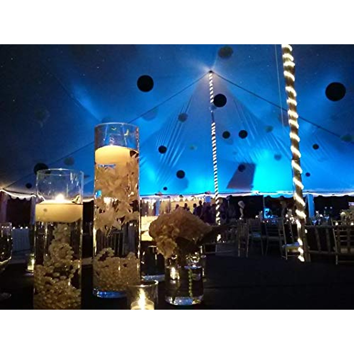 Acmee Pack of 4 Wax Flickering LED Waterproof Floating Candles Warm White Tealights 3 Inch Battery Operated Flameless LED Floating Candles for Centerpiece Wedding Pool Party Decor