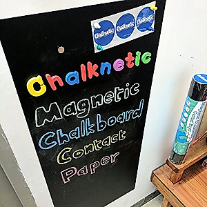 Magnetic Chalkboard Contact Paper, Self Adhesive Magnetic Wall Board Sticker, Magnetic Wallpaper for Kids Toddlers Playroom, 39" x 18"