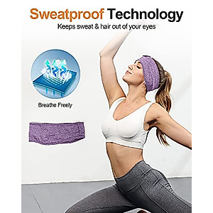 Fulext Sleep Headphones Bluetooth Headband,Sleeping Headphones Sports Headband Headphones, Long Time Play Sleeping Headsets with Built in Speakers Perfect for Workout,Running,Yoga