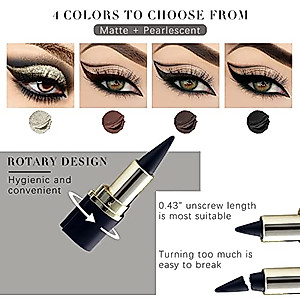 UNIFULL 4 color Gel Eyeliner, Cream Eyeliner Tool Smudge Proof Eyeliner Pencil Matte Black Eyeliner Pencil Tattoo Eyeliner Pen Eyeliner Gel Stick Makeup Eye-liners for Women(4 color)
