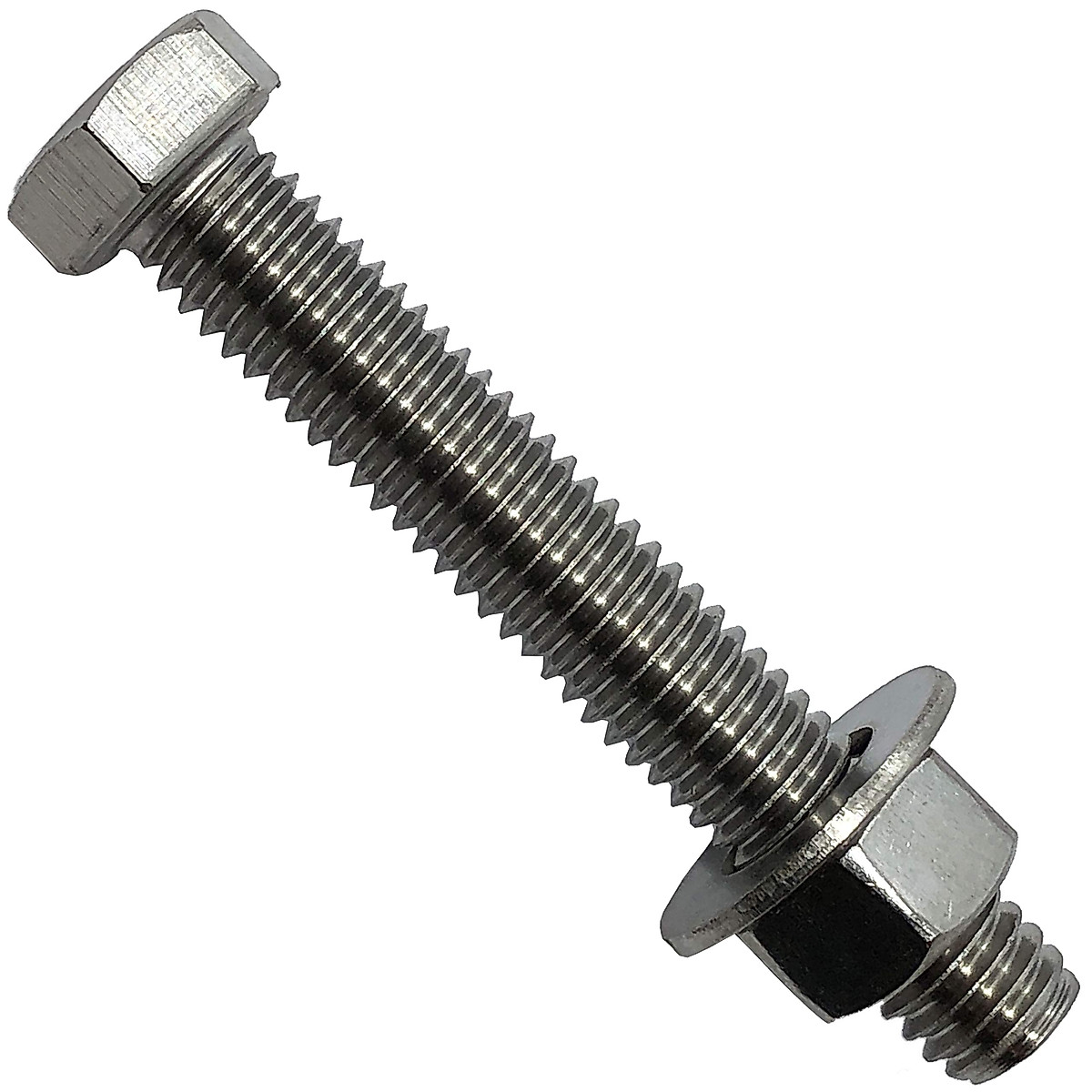 1/2" -13 x 5. 304-STAINLESS Steel Bolts, Nuts & WASHERS - 18-8 HEX Head Bolt - 304 Grade. General Purpose - Bolts + Nuts + Washers - 1/2 in x 5 in (10)