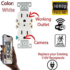JOVISION USA HD 1080p Power Outlet Spy Camera Covert Receptacle AC DC Hidden Camera