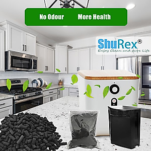 Shurex Odor Absorbing Carbon Refills for iDOO 3L Smart Kitchen Countertop Composter Filter, Replacement Activated Charcoal Filters Compatible with iDOO 3L Electric Kitchen Composter