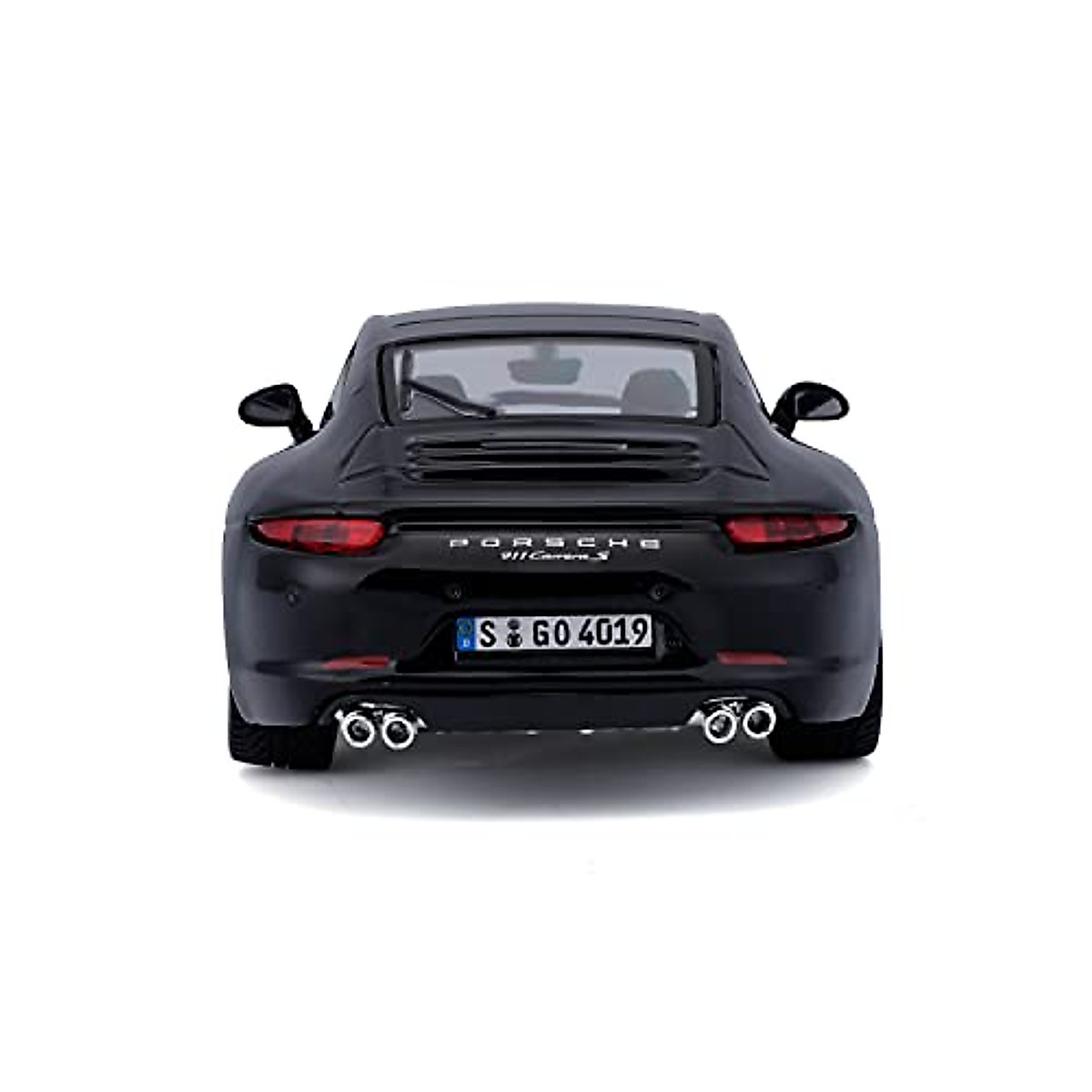 Bburago Diecast Model Car Porsche 911 Carrera S Black with Silver Wheels 1/24 21065