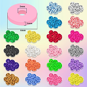 Clay Beads, 3000Pcs Red Clay Heishi Beads for Bracelets Making, Flat Round Polymer Heishi Beads for DIY Jewelry Making（Bagged）