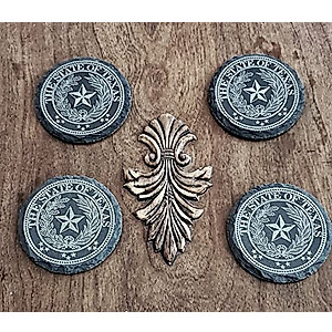 Texas State Seal, Texan Gifts, HANDCRAFTED Texas Lonestar Coasters, Wedding Gift, Texan Coasters, 4" Texas State Seal Coasters, Set of 4