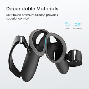 KIWI design Controller Grips Compatible with Meta Quest 3S/Quest 3 Accessories, Silicone Hand Strap Protector