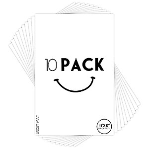 Golden State Art, Uncut 11x17 White Mats Matboards, Acid Free, for Photos, Frames, DIY Projects (10 Pack, 11x17 Inches)