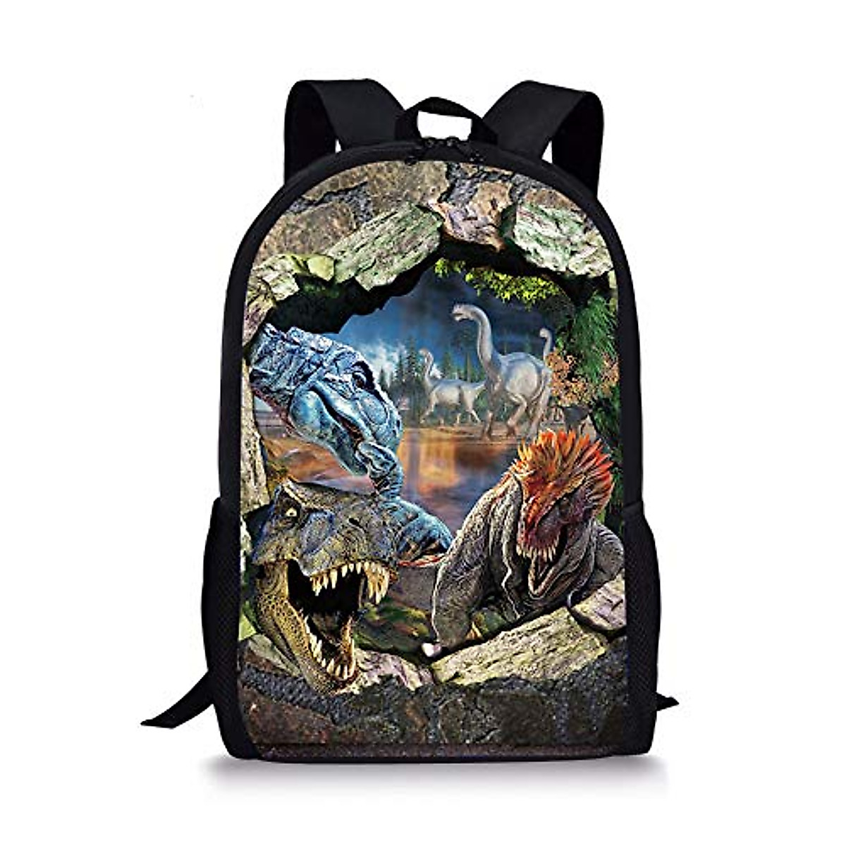 Dellukee Large Cool School Bag Dinosaur Cute Kids Durable Personalized Backpack Bookbags