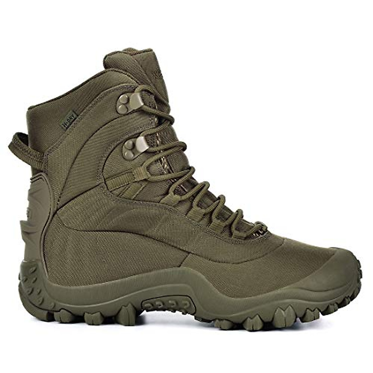 SKENARY Men's Tactical 8 Mid Combat Waterproof Military Boots, Olive Green, 11