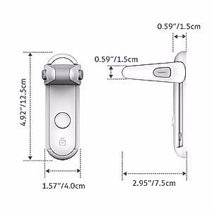 EUDEMON Childproof Door Lever Lock, Baby Safety Door Handle Lock, Easy to Install and Use 3M VHB Adhesive no Tools Need or Drill (White, 2 Pack)