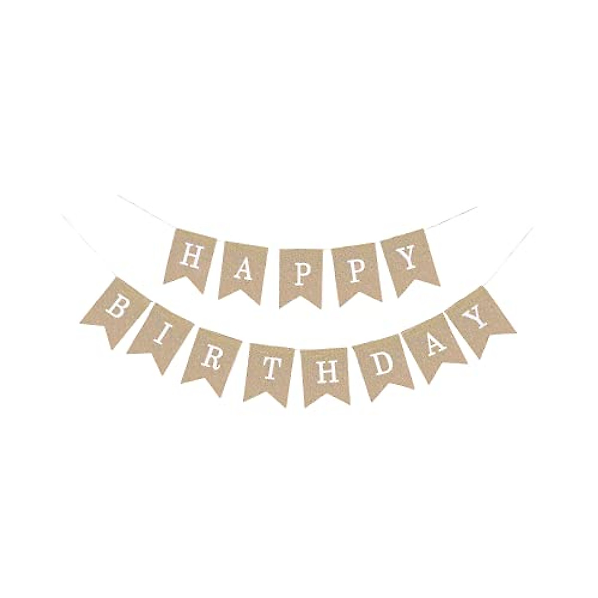 Mandala Crafts Burlap Happy Birthday Banner - Happy Birthday Burlap Banner Garland Bunting Pendant Flag for Rustic Birthday Decorations -Boho Burlap Birthday Banner for Adults
