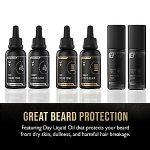 The Beard Struggle Tonic + Elixir Beard Oil Bundle - Gold Collection - Grooming Beard Oil - Softens, Moisturizers, and Strengthens Beard Growth - Pack of 2, Valhalla's Gates