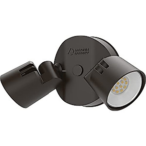Lithonia Lighting HGX LED 2RH 40K 120 DDB M2 HomeGuard Security Flood Lights 2750 Lumens, 2-Light, No Sensor, Dark Bronze