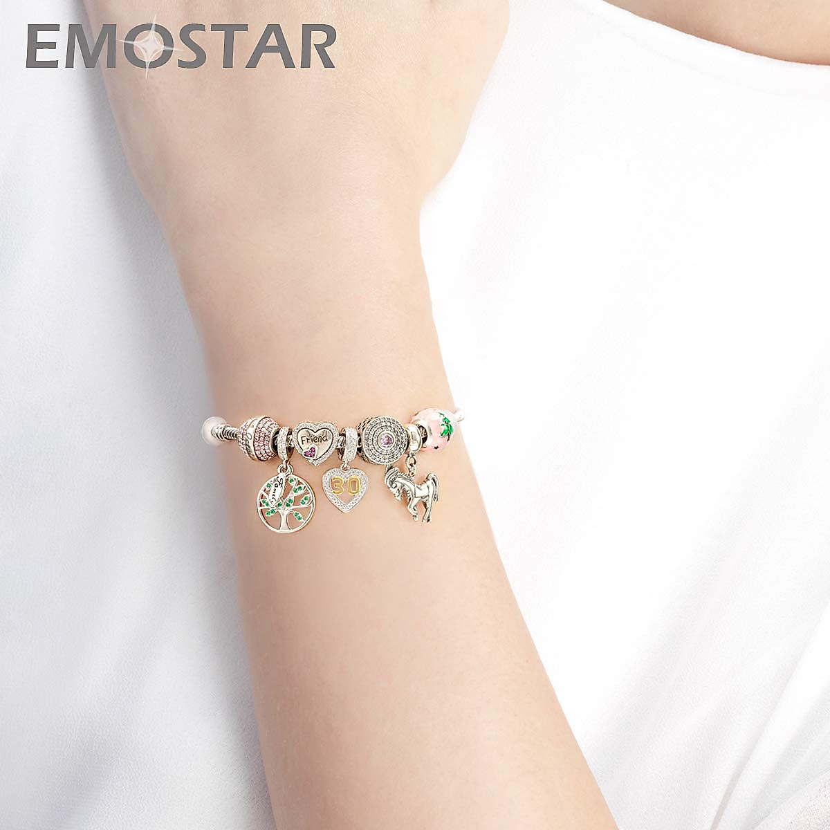 Family Tree of Life Charms fits Pandora Happy Mothers Day Bracelet, 925 Sterling Silver Dangle Familia Heritage Bead Pendant with CZ, Gifts for Easter/Father/Daughter/Son