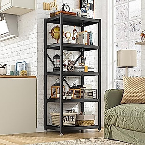 REIBII Storage Shelves for Storage with Wheels 1160LBS Heavy Duty Metal Shelving Unit Rolling Adjustable 5-Tier Pantry Shelves Kitchen Shelves Garage Shelving Utility (1)