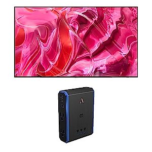 SAMSUNG QN55S90CAFXZA 55 Inch 4K OLED Smart TV with AI Upscaling with a 5S-PS4-US1 4-Outlet Power with Omniport USB (2023)(USED)