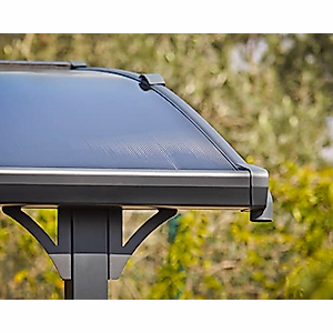 Palram - Canopia Tuscon 12x14 Gazebo: Outdoor Patio Canopy with Gray Aluminum Metal Frame, and Bronze Polycarbonate Roof, UV Protection, Year-Round Use, Easy DIY Outdoor Canopy Gazebo Kits