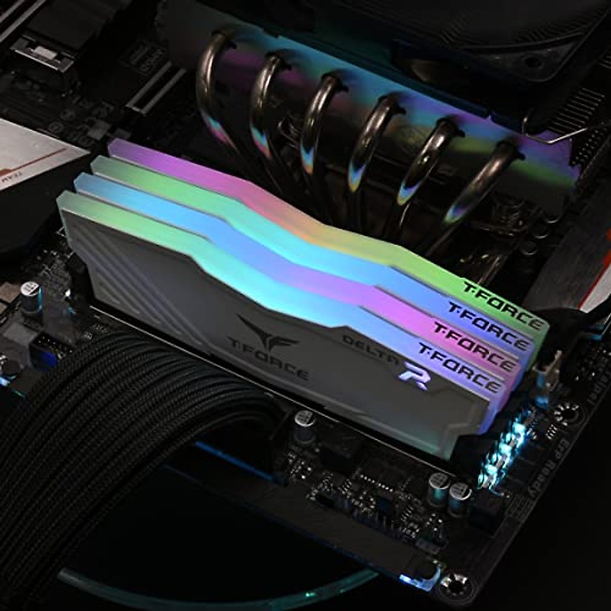TEAMGROUP T-Force Delta RGB DDR4 16GB (2x8GB) 3000MHz (PC4-24000) CL16 Desktop Memory Module Ram - White - TF4D416G3000HC16CDC01