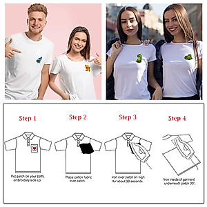 Woohome Iron on Patches, 25 PCS Mixed Dinosaur Appliques Stickers Embroidery Applique Sewing or Iron on for Decoration DIY T-Shirt Hat Coat Dress Sticker