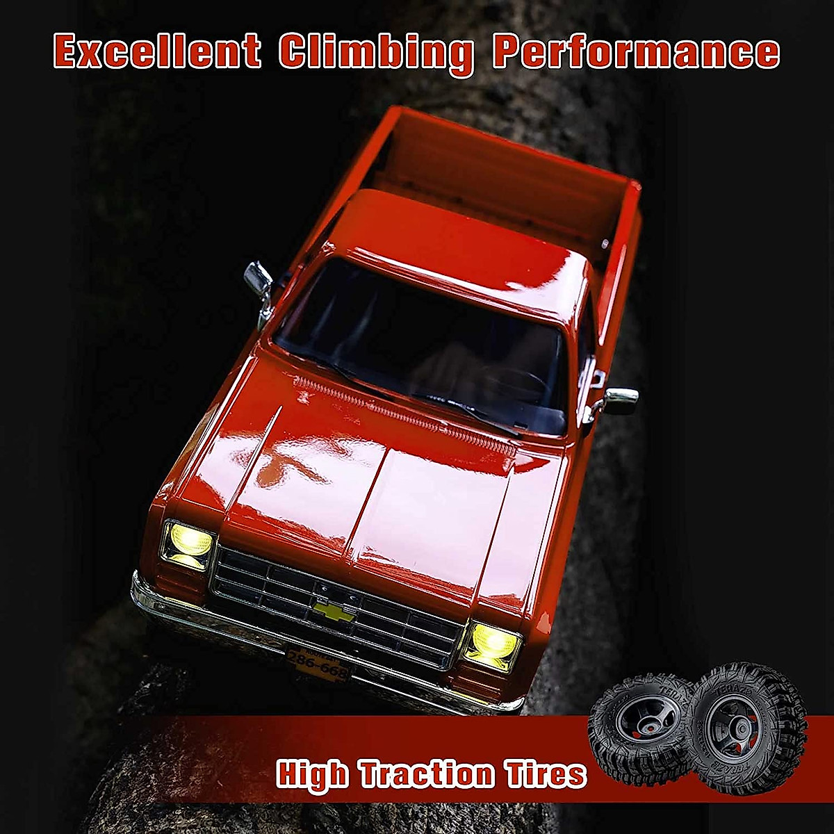 FMS 1/18 RC Crawler K10 4WD Brushed RTR RC Car Official Licensed RC Model 4WD Hobby RC Crawler Remote Control Car with LED Lights 3-Ch 2.4GHz Transmitter for Adults