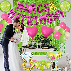 Margs and Matrimony Bachelorette Party Decorations, Margarita Bachelorette Balloons for Bachelorette Party Wedding Bridal Shower Mexican Fiesta Carnival Cinco De Mayo Themed Party