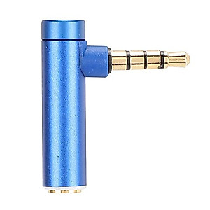 Acogedor 10 PCS 3.5mm Male to Female Audio Adapter, 90 Degree Right Angle Adapter, Support Headset with Microphone, for Mobile Phones, Tablets, Laptops(Blue)