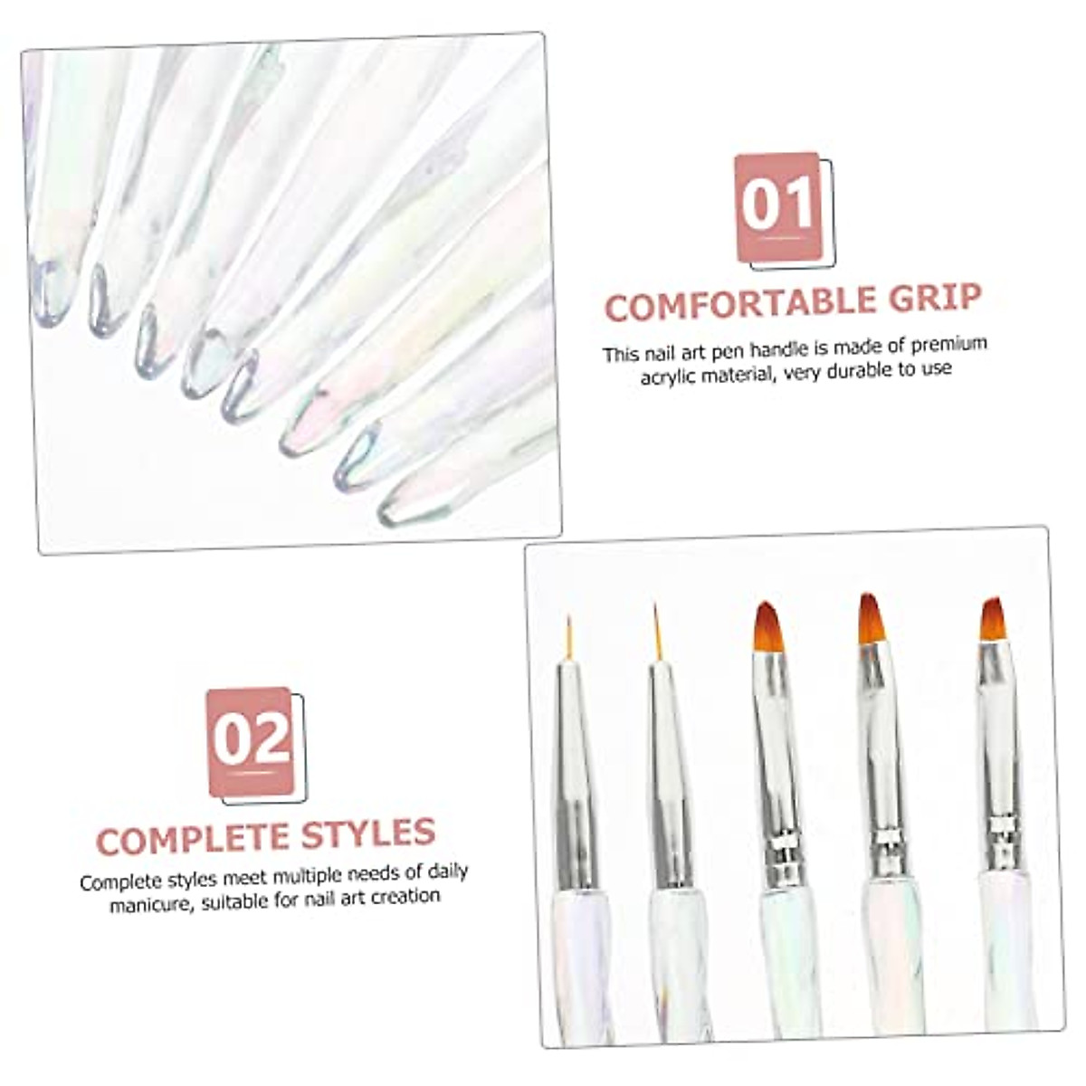 FRCOLOR 9Pcs Nail Pen nail liner brush arts & crafts nail gem picker nail dotting pen lipstick pen nail art supplies nail supplies lipstick applicator lip liner tool Japanese-style Acrylic