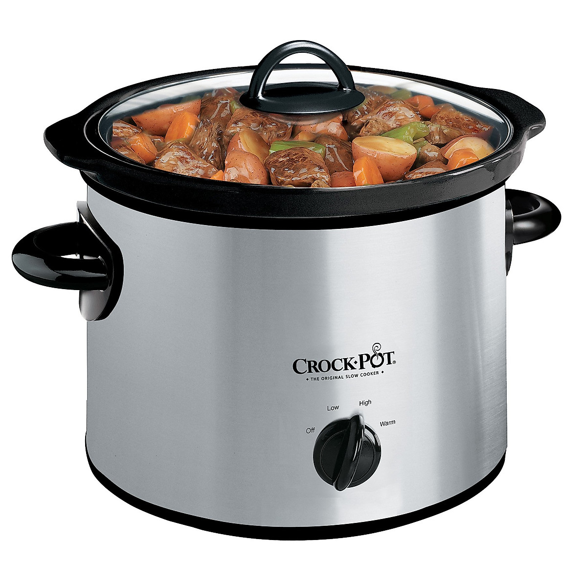 Crockpot Manual 3-Quart Slow Cooker, Silver